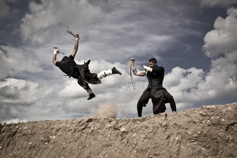 Two men are fighting stock photo. Image of action, beach - 81345070