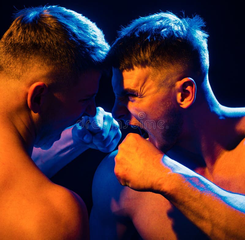 Two Men Fighting. Conflict and Bullying Man. Stock Image - Image of ...