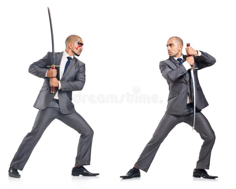 Two Men Figthing with the Sword Isolated Stock Image - Image of attack ...