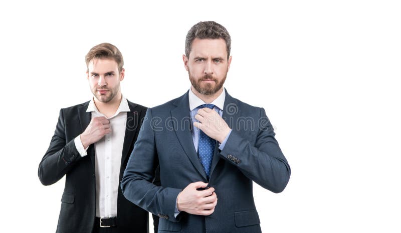 Two Men in Formal Suit Isolated on White, Business Stock Image - Image ...