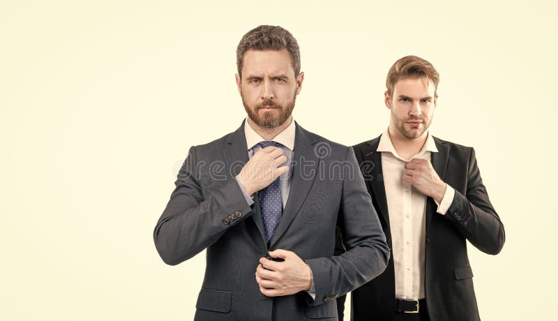 Two Men in Formal Suit Isolated on White, Business Stock Image - Image ...
