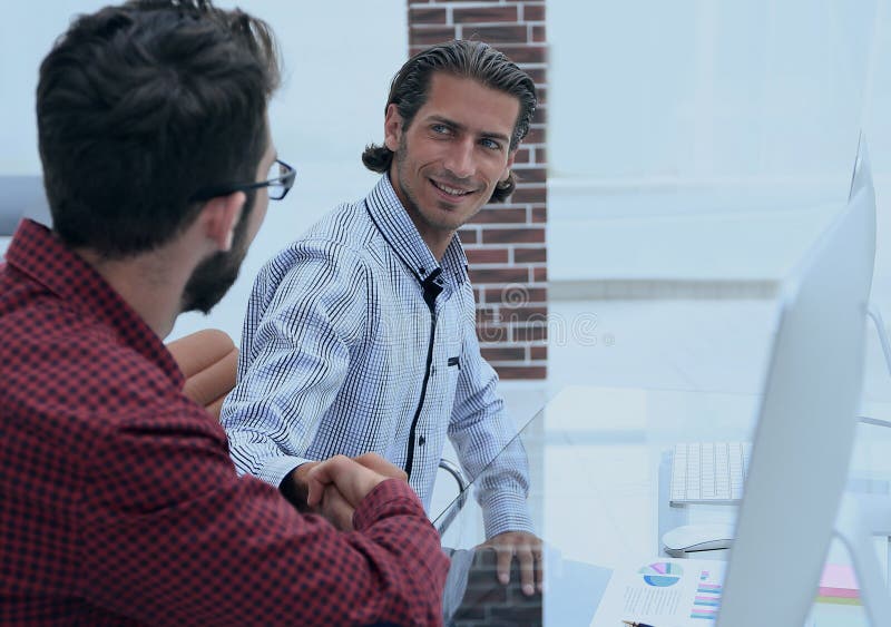 Two Men Handshake in the Office Stock Image - Image of confidence ...