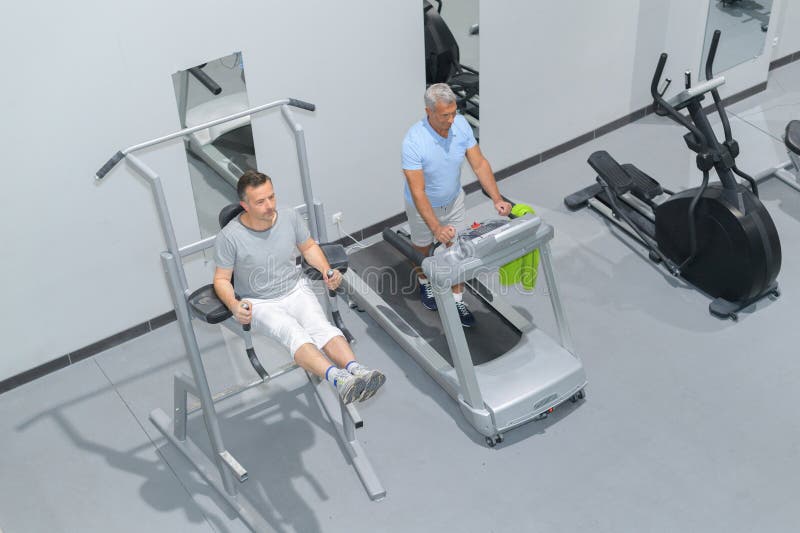 Two Men Having Intense Workout in Gym Stock Photo - Image of athlete ...