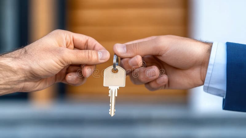 Two Men are Holding a Key To Each Other S House, AI Stock Image - Image ...