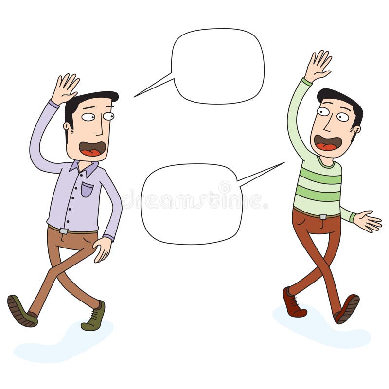 Two Men Leave Taking Each Other Stock Vector - Illustration of closing ...