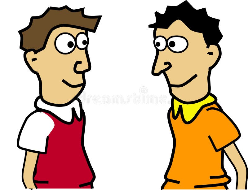 Cartoon People Facing Each Other