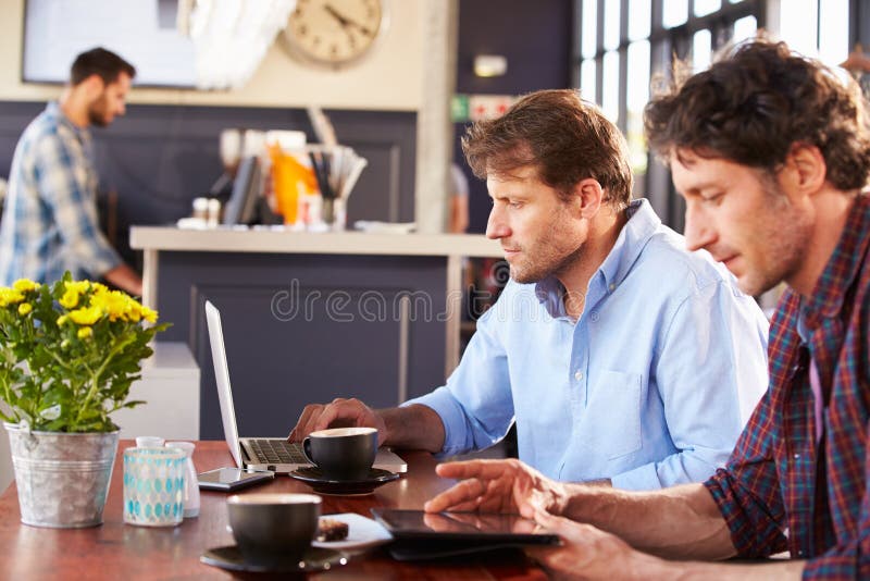 Two Men Meeting at a Coffee Shop Stock Image - Image of food ...