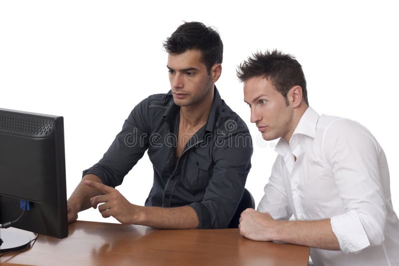 Two men in the office stock image. Image of male, adult - 32320773