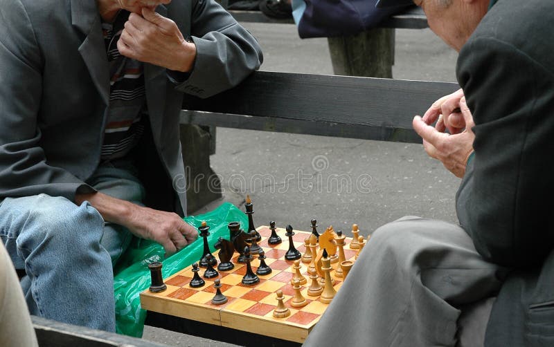 Two men play chess editorial stock photo. Image of leisure - 126319068