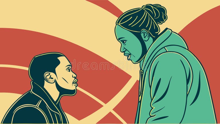 Two Men in Profile Conversation, Dialogue and Connection, Human ...