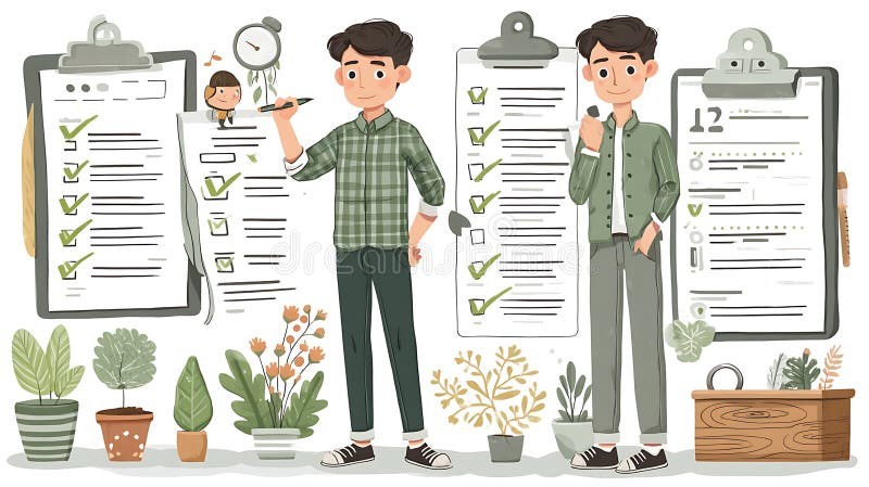 Reviewing Checklists Stock Illustrations – 18 Reviewing Checklists ...