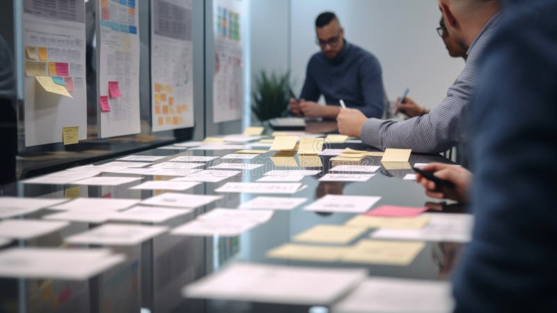 Strategy Planning with Sticky Notes. AI Generated Stock Image - Image ...