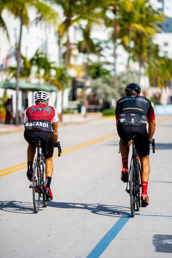 Two Men Riding Sport Bikes in Miami Beach Editorial Image - Image of ...