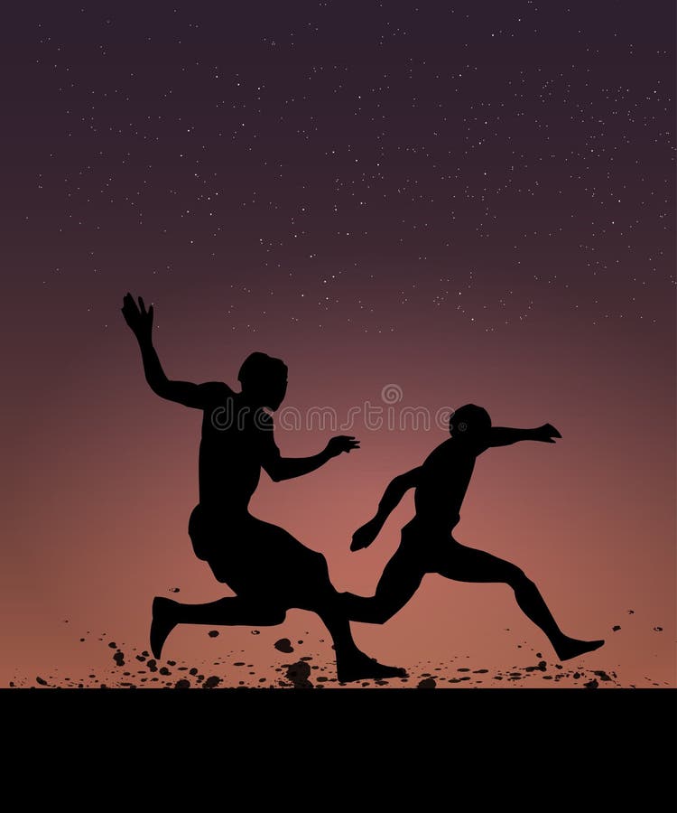 Two Men Running Stock Illustrations – 1,286 Two Men Running Stock ...
