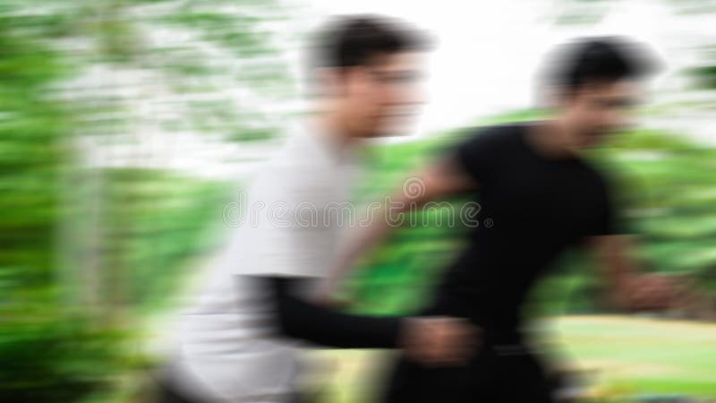 Two Men Running Race in the Park Stock Image - Image of sport ...