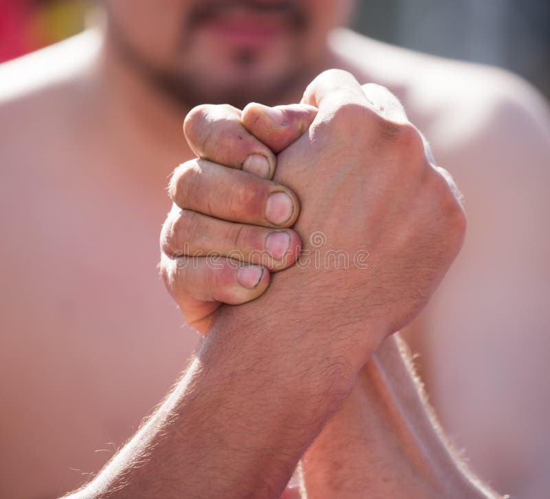 Two Men`s Hands in Comparison Strength Stock Photo - Image of success ...
