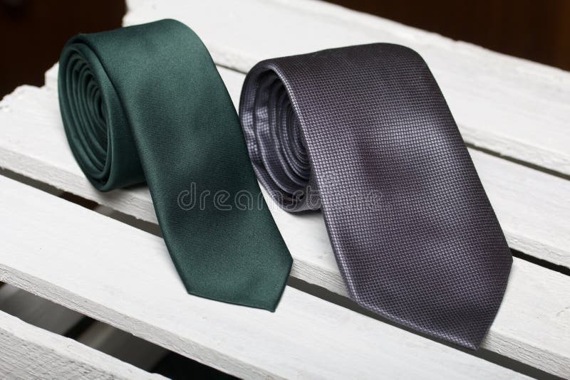 Two Men`s Ties in Different Colors and Sizes. for Father and Son Stock ...