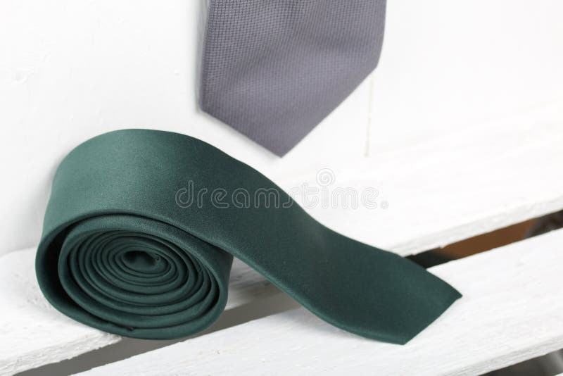 Two Men`s Ties in Different Colors and Sizes. for Father and Son Stock ...