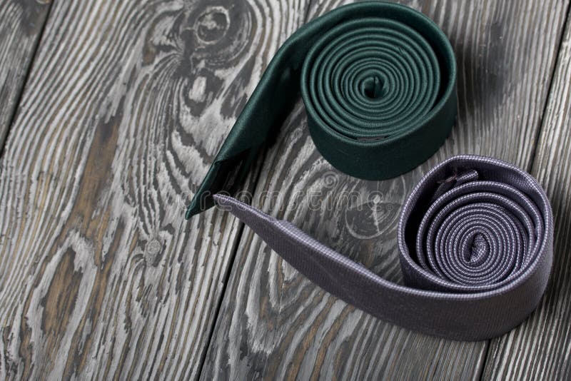 Two Men`s Ties in Different Colors and Sizes. for Father and Son Stock ...