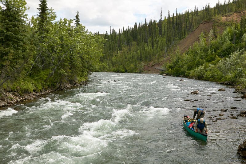Men Setting Off on Canoe Rapid Adventure in Alaska Editorial Photo ...
