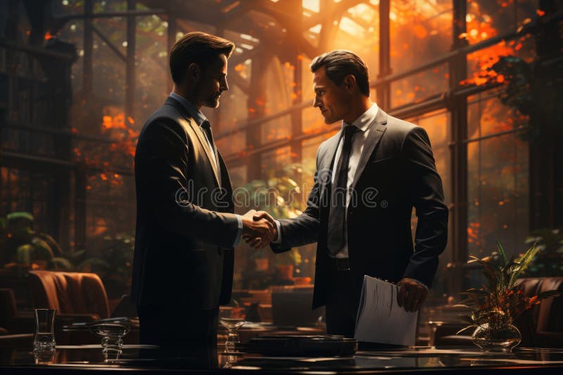 Two Men Shake Hands. Business Handshake Stock Illustration ...