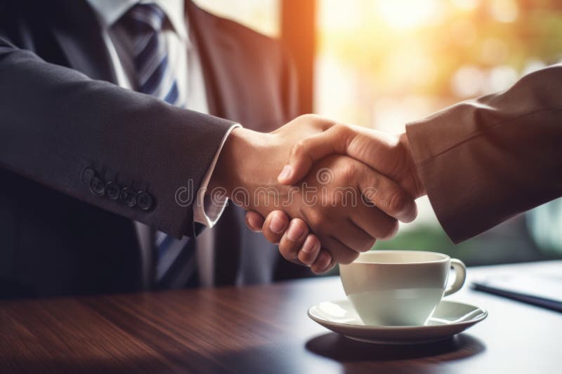 Two Men Shake Hands. a Business Handshake Stock Illustration ...