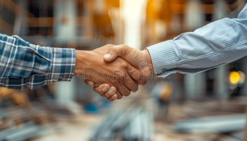 Two Men Shake Hands in a Business Setting by AI Generated Image Stock ...