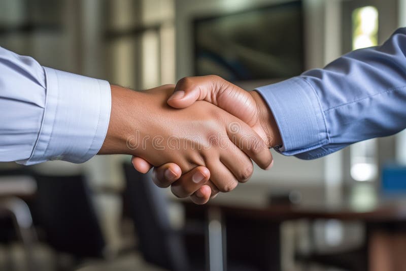 Two Men Shake Hands in a Business Setting Stock Image - Image of ...