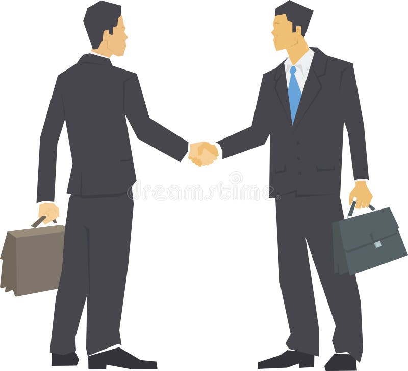 Two men shaking hands stock vector. Illustration of work - 6543560