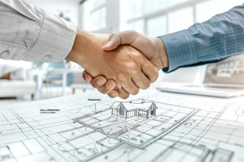 Two Men Shaking Hands in Front of a Building Stock Photo - Image of ...