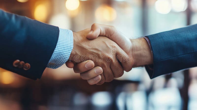 Two Men Shaking Hands in a Room Stock Illustration - Illustration of ...