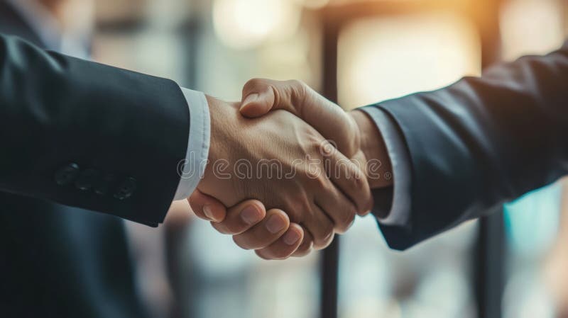 Two Men Shaking Hands in a Room Stock Illustration - Illustration of ...