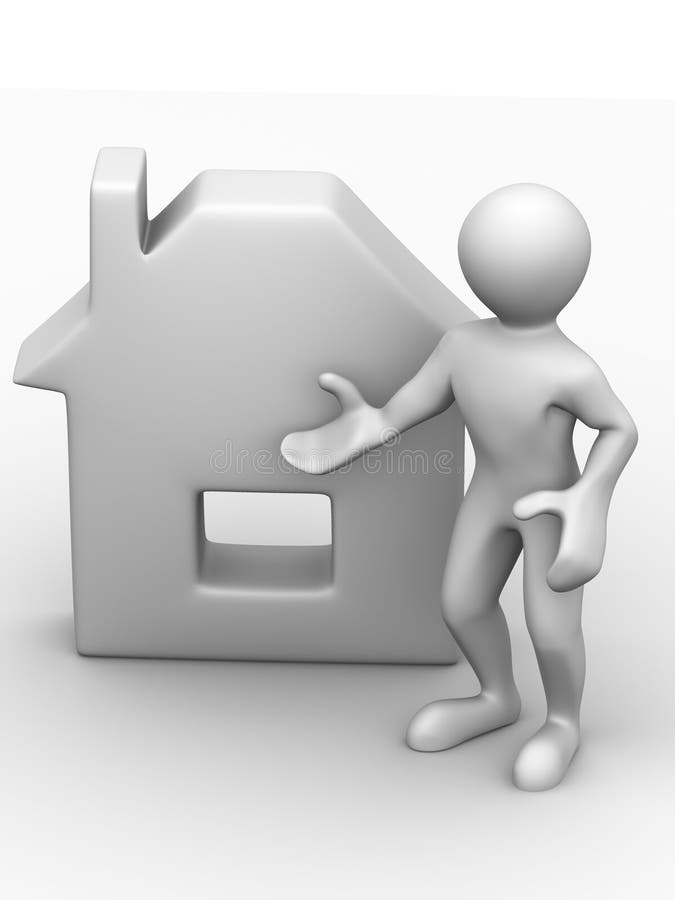 Two men with sign home stock illustration. Illustration of sign - 7438734