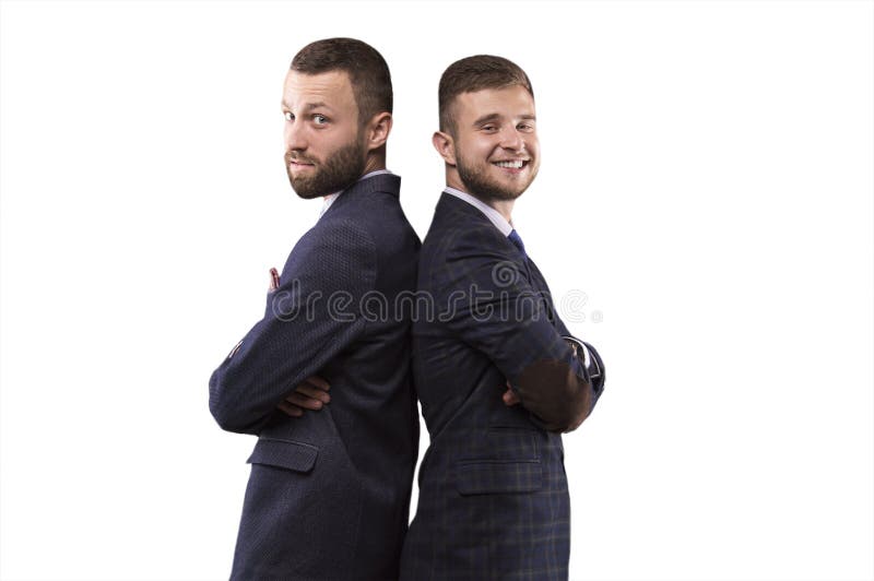 Two Men Standing Back To Back Stock Image - Image of person, mentor ...