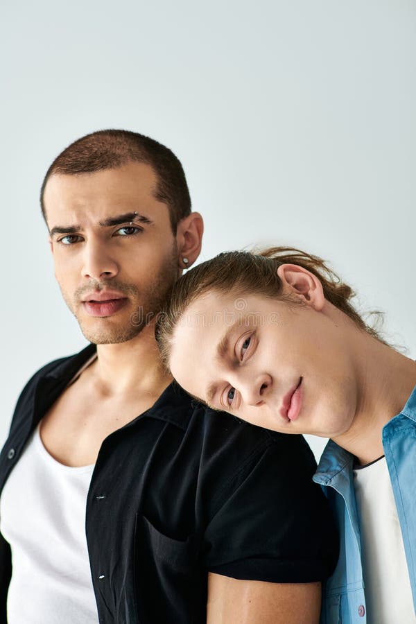 Two Men Standing Side by Side Stock Image - Image of interaction ...