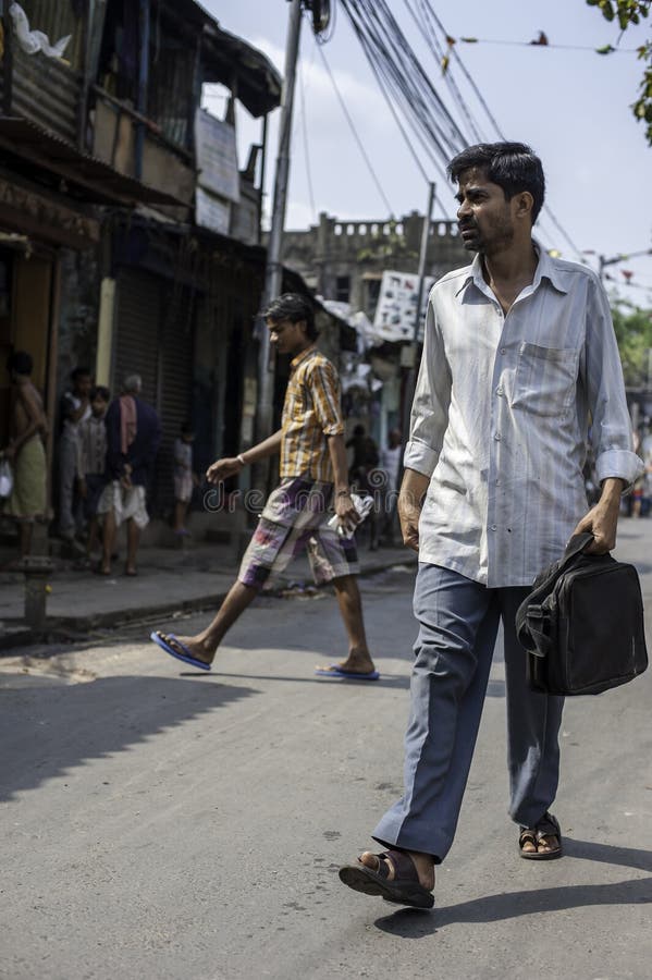 Two Men on the Street of Kolkata, India Editorial Stock Photo - Image ...