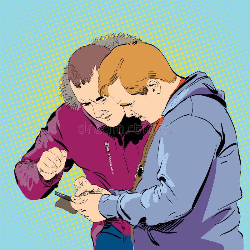 Two Men in a Suit Reading the Document. Discussion of Business Strategy ...