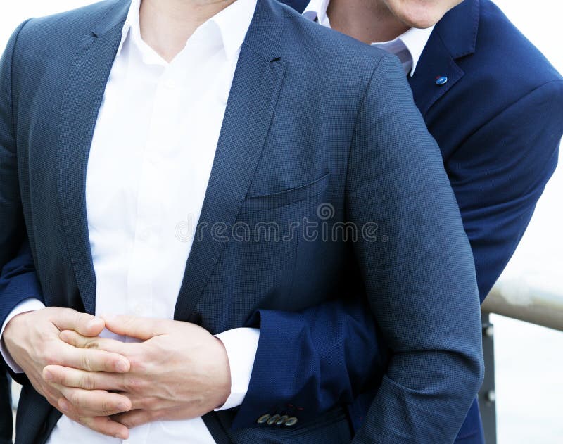 Two Men in Suits Hugging Each Other Stock Image - Image of business ...