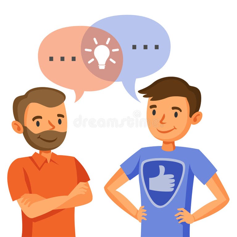 Two Men Talk, Discussion, Exchange of Ideas, Teamwork, and Progr Stock ...