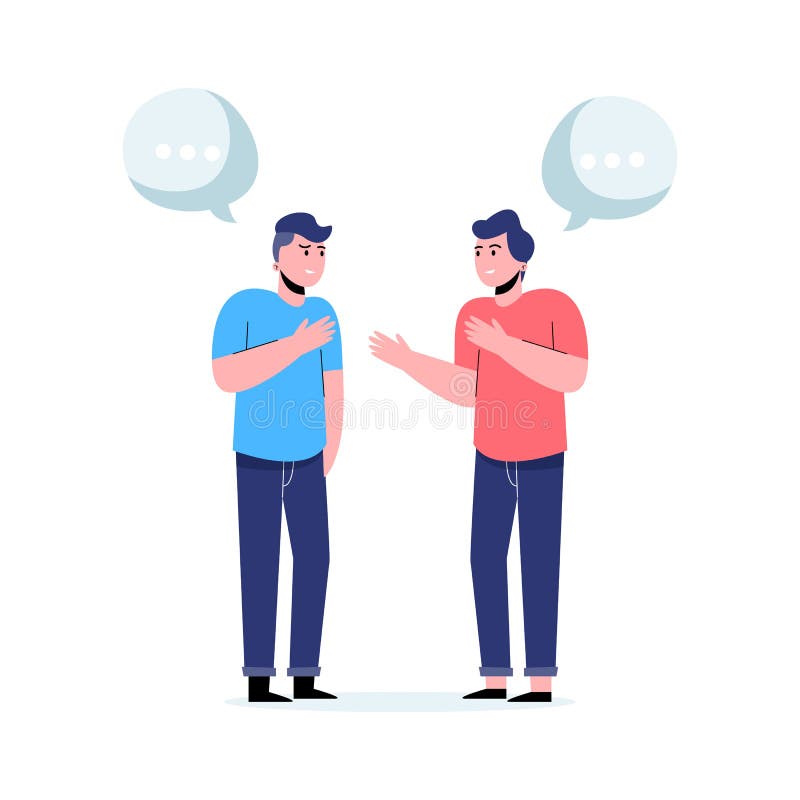 Two Men Talk, Discussion, Exchange of Ideas Stock Vector - Illustration ...
