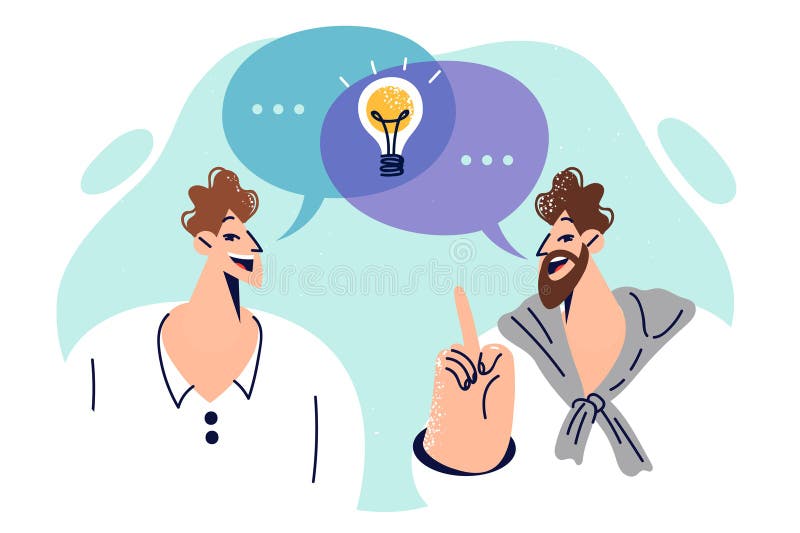 Two Men Talking, Exchanging Ideas and Brainstorming Together before ...