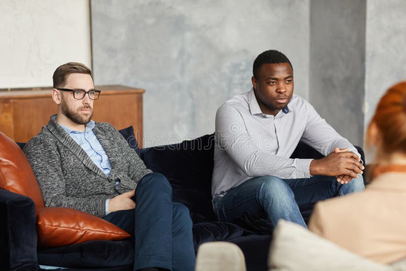Two Men Thinking Over Their Problems Stock Image - Image of males ...