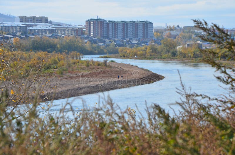 Two Men Walk on the Riverside Stock Photo - Image of ground, outside ...