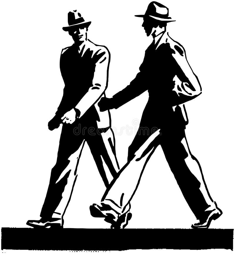 Two People Walking Together Clipart