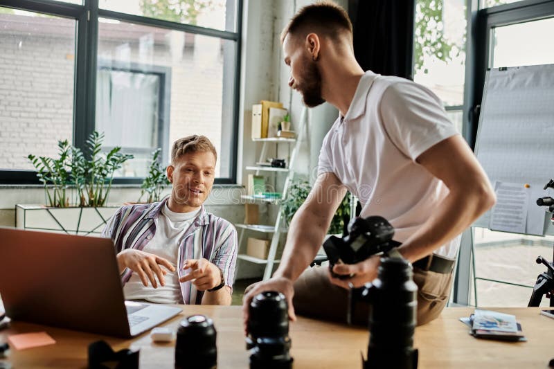 Collaborative Minds stock image. Image of handsome, laptop - 326151399