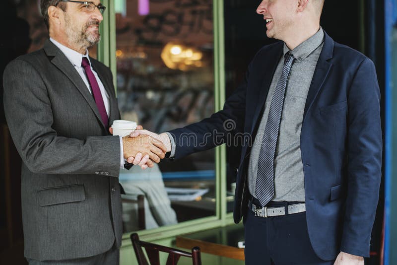Two Men Wearing Suit Jackets Doing Hand Shake Stock Image - Image of ...
