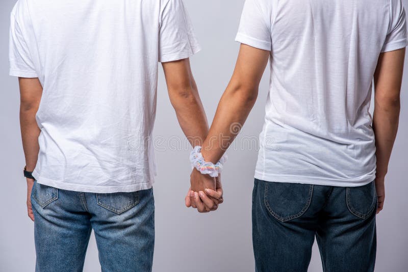 Two Men Who Love Each Other Happily Hug Each Other Stock Photo - Image ...