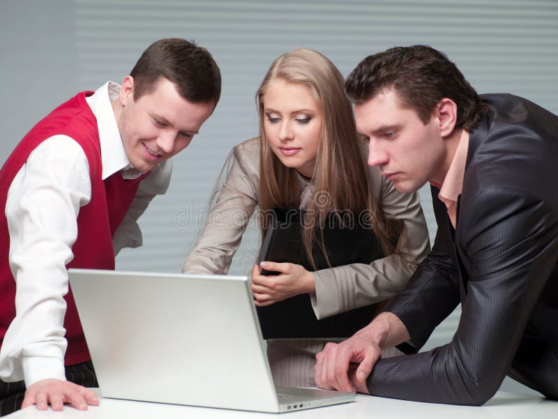 Two Men And Woman Working Picture. Image: 19913696