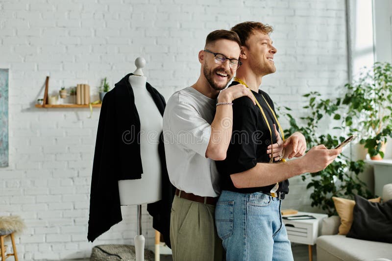 Two men work side by side stock photo. Image of crafting - 323879722