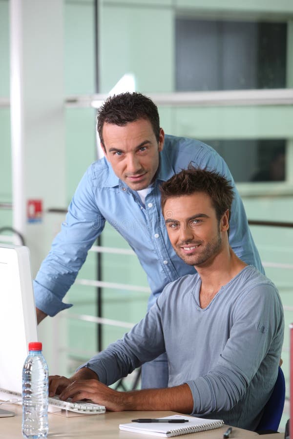 Two men working stock image. Image of 3539, relaxed, computer - 33514507